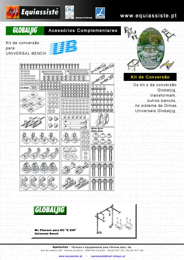 Globaljig Kit de Conversão para Esticadores de Carroçarias Universal Bench